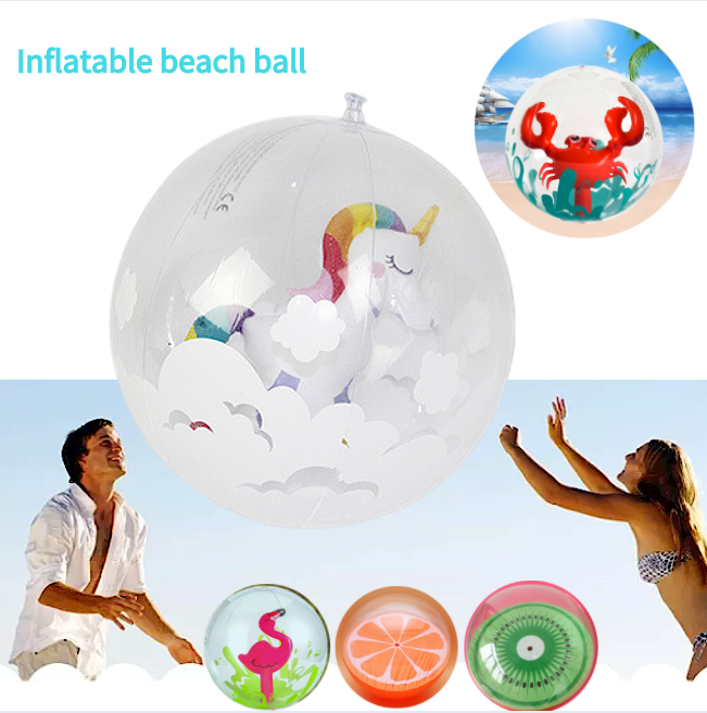 Inflatable PVC 3D Beach Ball Pool Toys for Summer Party Favors Sea Play ...