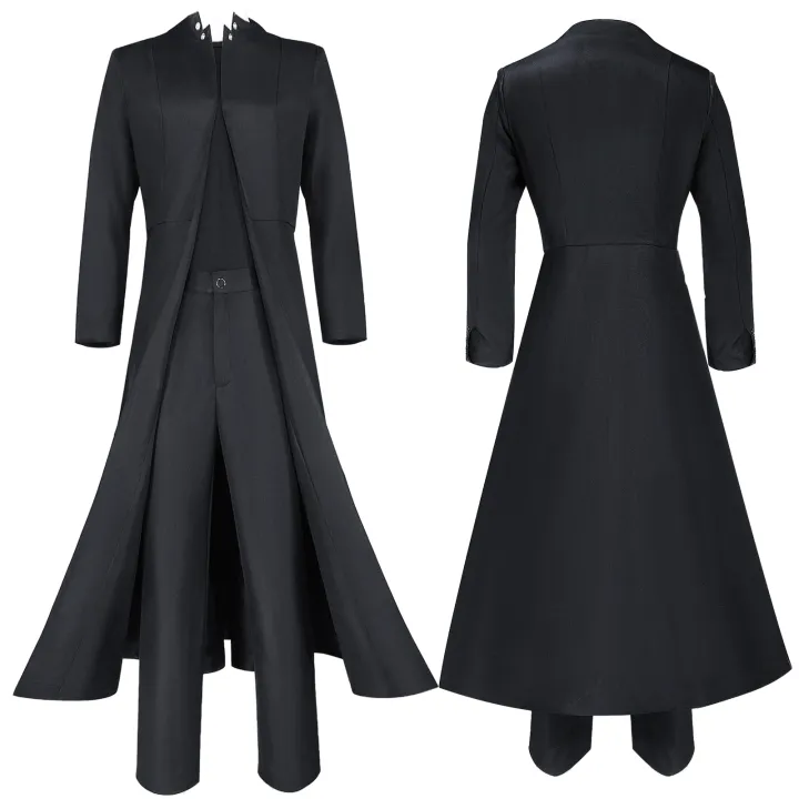 Neo costume the matrix men cosplay adult outfit with coat pants and ...