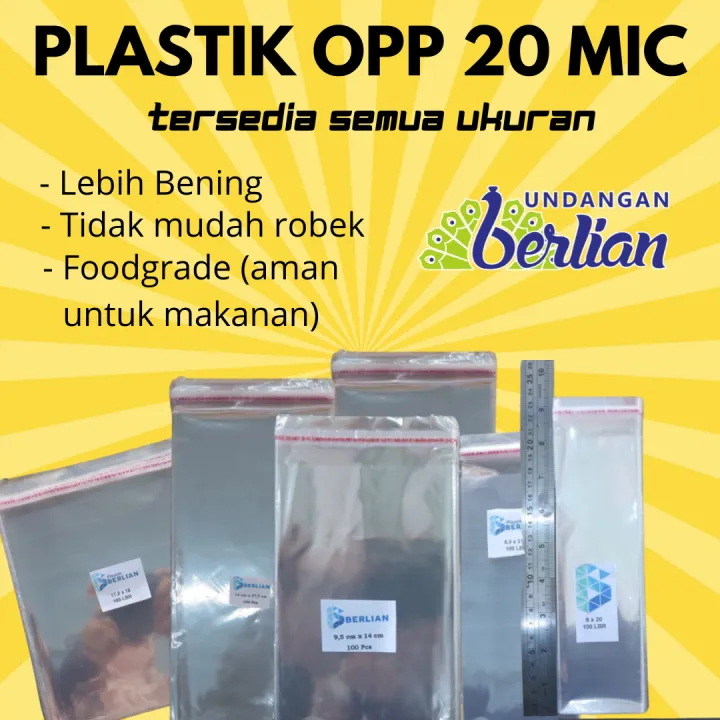 (100 LEMBAR) Plastik OPP 10x20 Cm 20 Mikron / Plastik Opp Plastik Kemasan Plastik Bening OPP ...