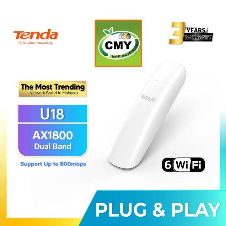 Tenda U18 AX1800 Wifi 6 Adapter Dual Band- USB3.0-Free Drive-Doogle ...
