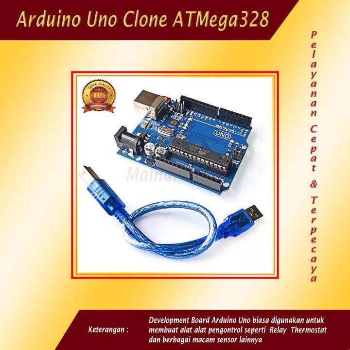 Arduino Uno R3 Clone ATMega328p DIP plus Kabel | Lazada Indonesia