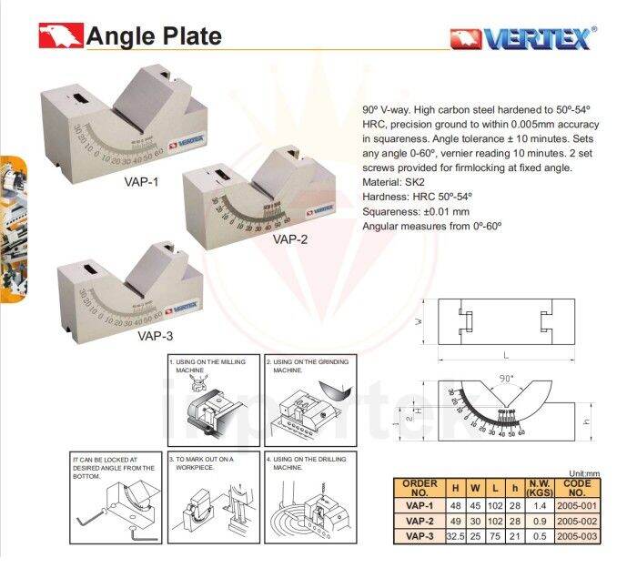 VERTEX Angle Plate VAP-2 V Blocks VAP Adjustable Angle Precision Angle | Lazada Indonesia