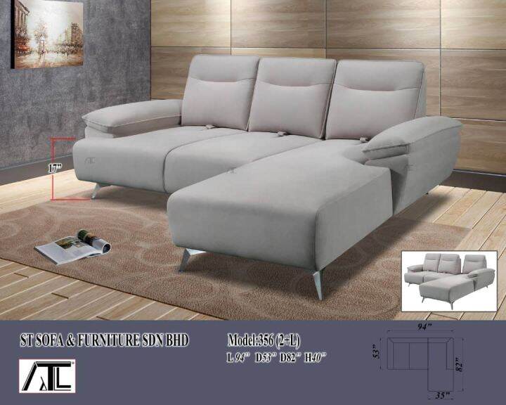 Push Back ADJUSTABLE BACK REST L-SHAPE SOFA | Lazada