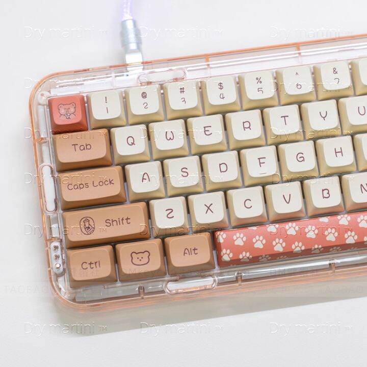 Milk Tea Bear Theme Key cap 133 Keys XDA Profile PBT Sublimation ...
