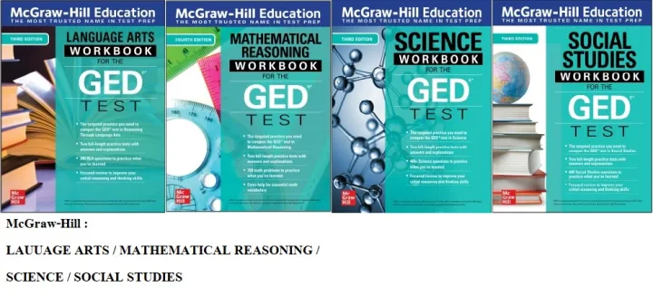 GED ️สุดถูก ️รวม GED McGraw-Hill WORKBOOK : LANGUAGE ARTS,MATHEMATICAL ...