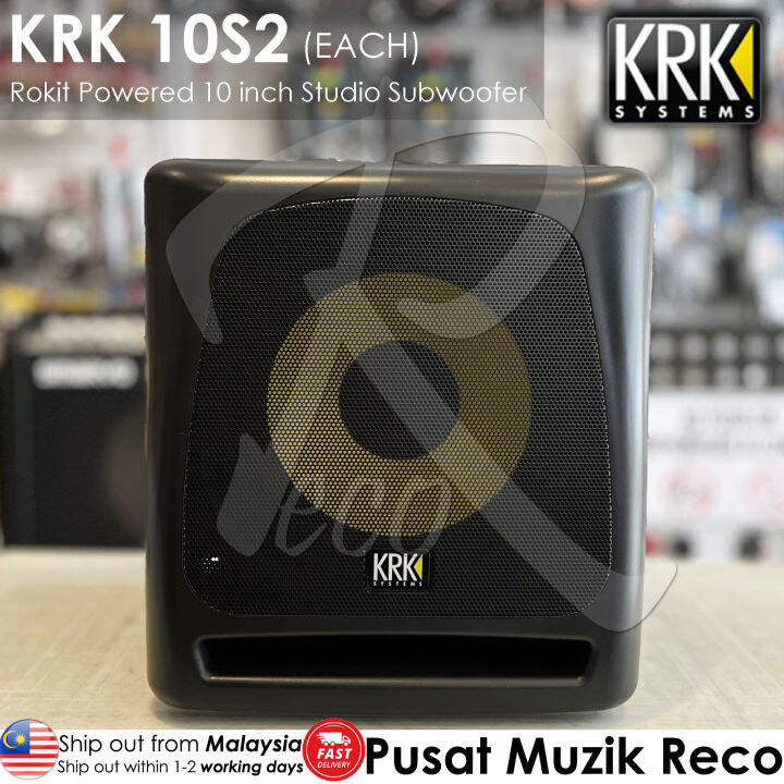 KRK 10S2 Rokit Powered 10 Inch 160W Powered Studio Subwoofer Speaker V2 ...