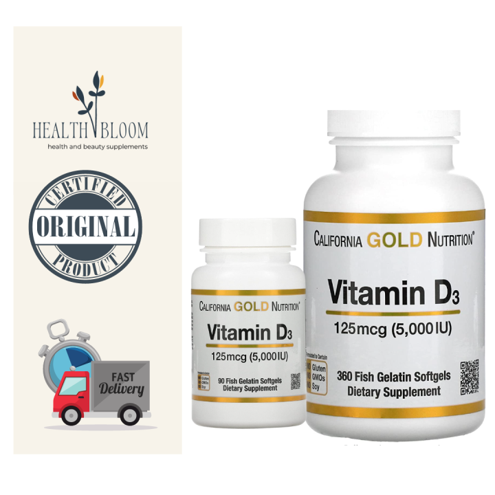 California Gold Nutrition, Vitamin D3, 125 mcg (5,000 IU), 90/360 ...