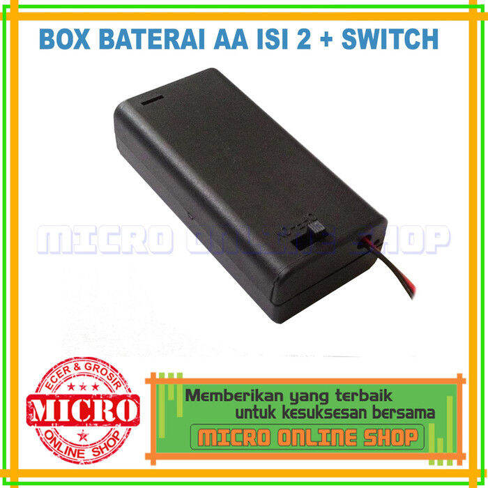 Box Baterai AA Isi 2 + Switch / Cover Baterai AA / Box Batre | Lazada ...