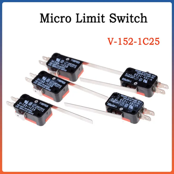 Micro Limit Switch Short Straight Hinge Lever Arm SPDT Snap Action Switch for Arduino V-152-1C25 ...