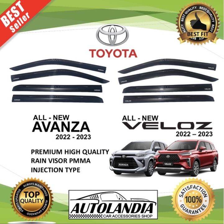 ♩2022 - 2023 Toyota Avanza VELOZ Rain Visor Guard INJECTION TYPE♠ ...