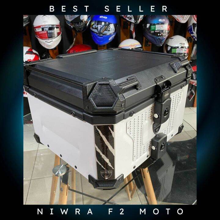 NIWRA aluminum top box 55 liters gloss white ripple | Lazada PH