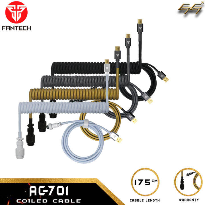 Coiled Cable USB Type-C for Mechanical Keyboard Fantech AC701 AC 701 AC-701 Kabel Keyboard ...