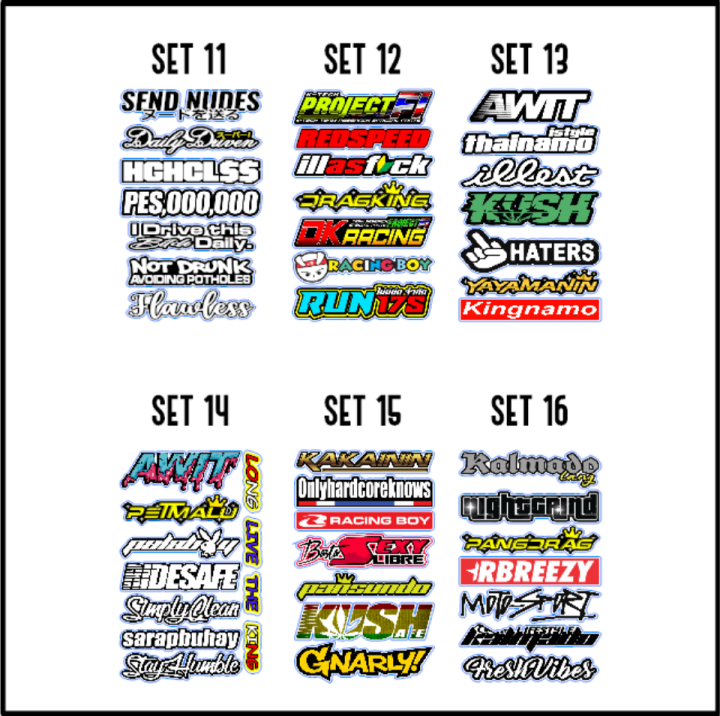 7 pcs Thai Sticker set for visor (Laminated, Waterproof) | Lazada PH