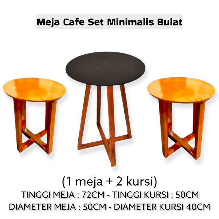 Meja Cafe Set Minimalis Bulat (1 meja + 2 kursi) | Lazada Indonesia