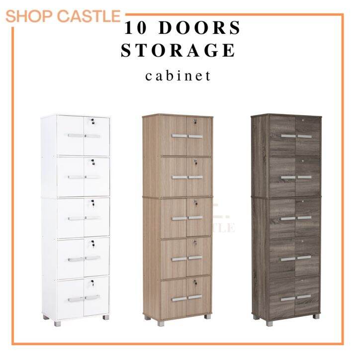 ShopCastle- NAOMI 10 Door Storage Cabinet with Lock / 5 Tier Locker ...