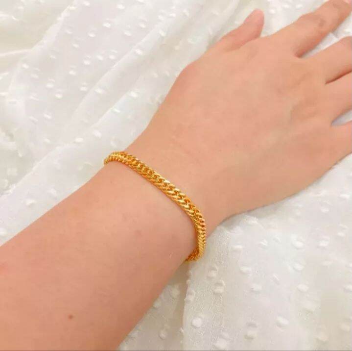Gelang TITANIUM Perhiasan Wanita Model Rantai Gold Cantik Menawan ...