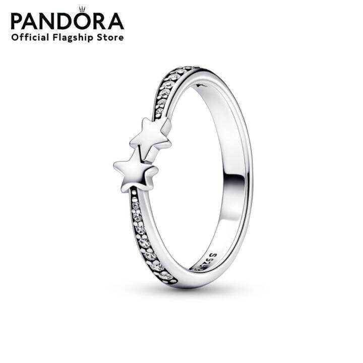 Pandora Star sterling silver ring with clear cubic zirconia ...