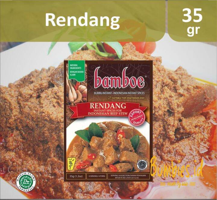 Bumbu Bamboe Rendang | Spice Mix for Indonesian Rendang | Bumbu Instant ...