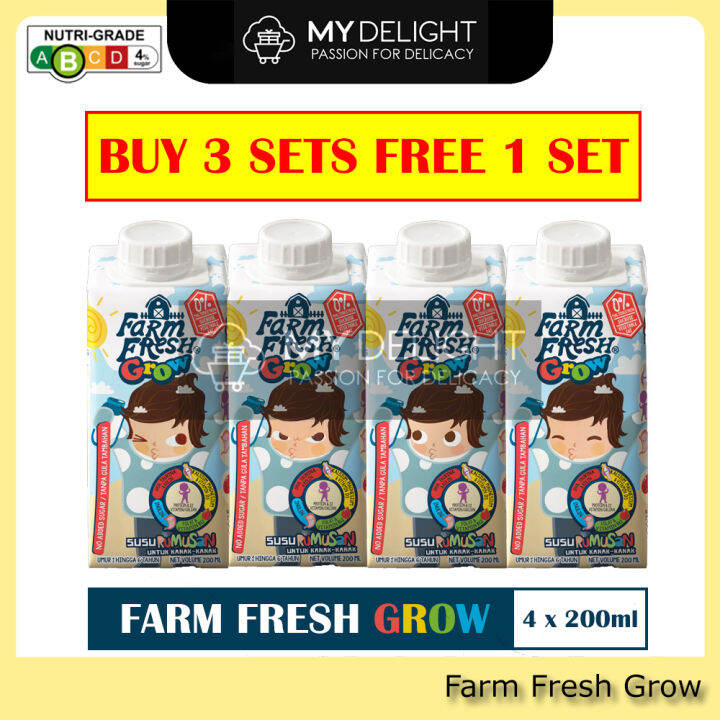 (4x200ml) Farm Fresh GROW UHT Formula Milk SG Ready Stock MyDelight ...