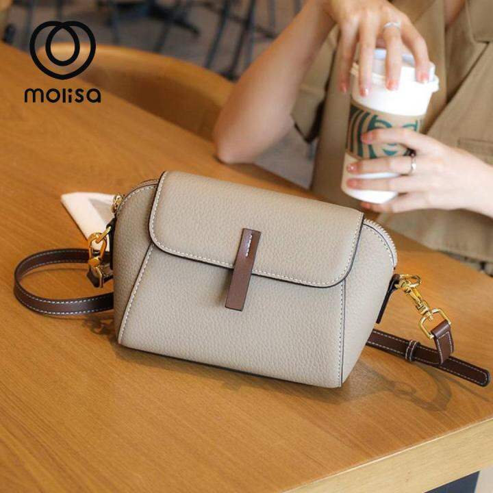 MOLISA กระเป๋าสะพายข้าง รุ่นใหม่ หนังวัว ดีไซส์สวยหรู #9193 | Lazada.co.th