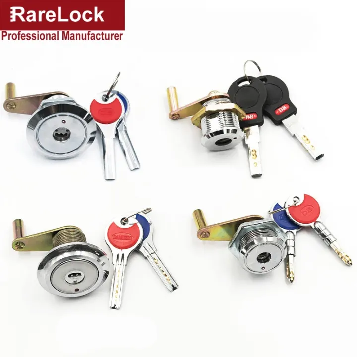 Brass Cabinet Cam Lock with 2 Computer Keys for Safe Box Door Drawer ...