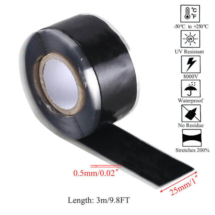 Waterproof Repair Tape Silicone Rubber Self Fusing Sealing Tape for ...