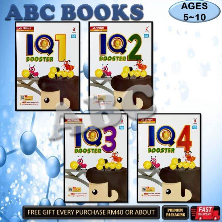 IQ Booster with Stickers (Book 1-4) New Version 2021 ages 5~10 | Lazada