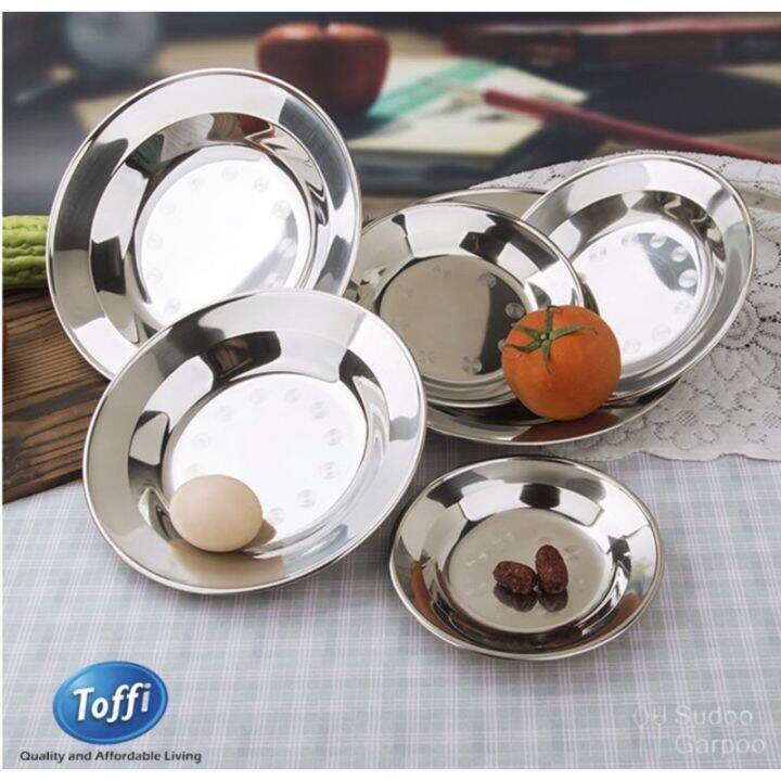 TOFFI HIGH QUALITY STAINLESS STEEL DISH PLATE | Lazada