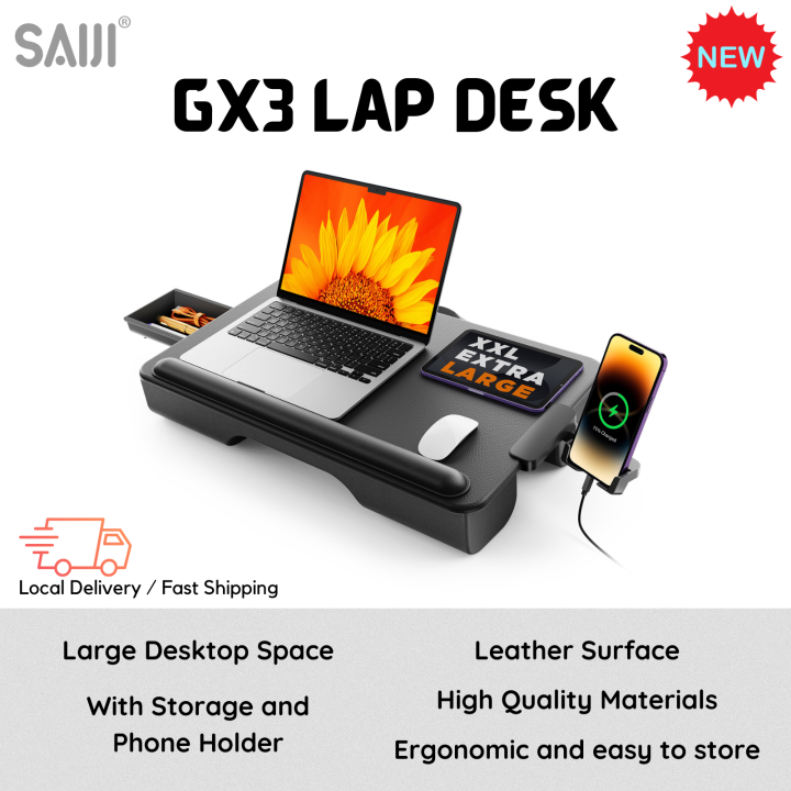 SAIJI GX3 Lap Desk Table / Laptop Desk/Table with Cushion / For Bed ...