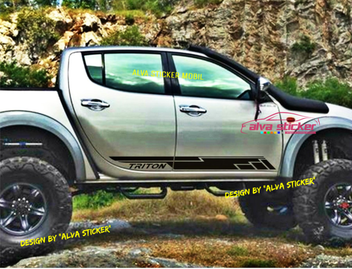 new design sticker L200 mitsubishi triton list stripe body samping ...