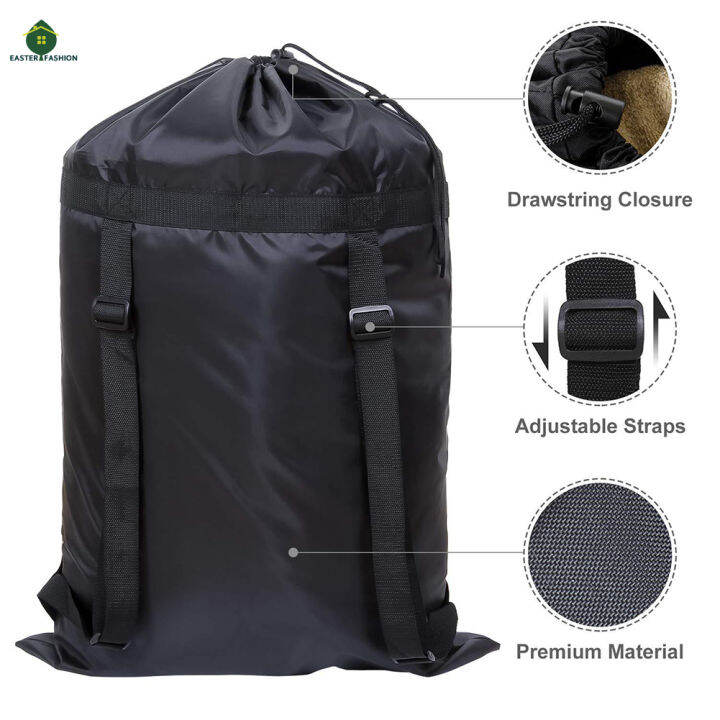 Large Laundry Bag Heavy Duty Polyester Washing Backpack with 2 ...
