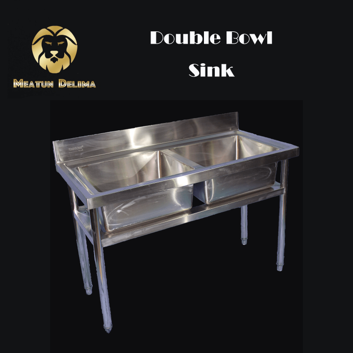 Stainless Steel Double Bowl Sink Two Kitchen Sinki Drainer / Dish Rack ...