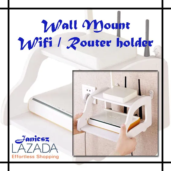 JANICSZ Storage Rack Display Holder Double Floating Wall Mount Shelf ...