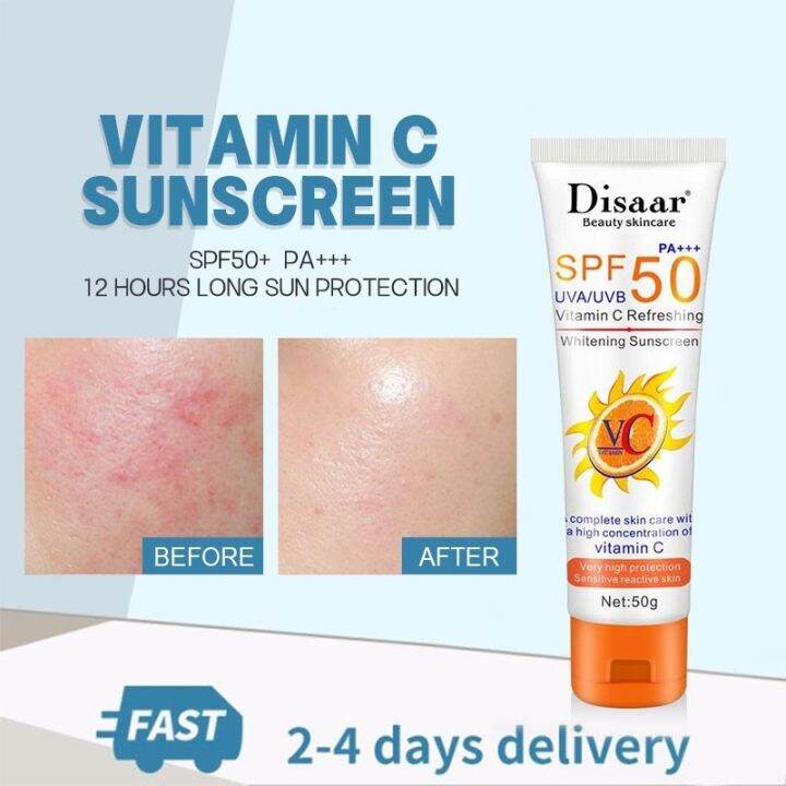 New DISAAR Vitamin C Sunscreen FOR SPF 50 UV Whitening sunblock face ...