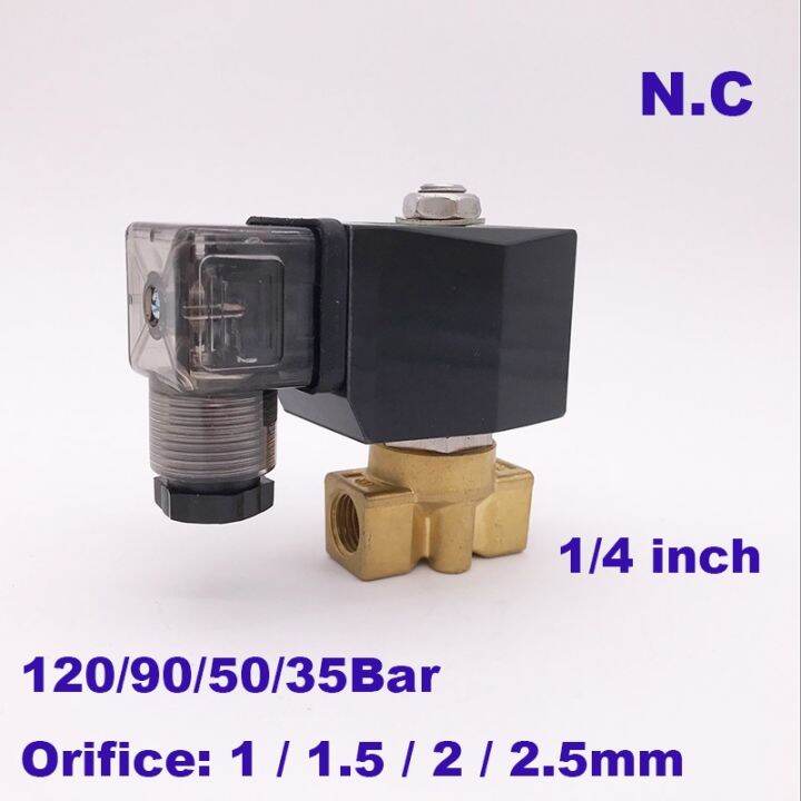 GOGO 0-120bar/90bar/50bar/35bar 2 way high pressure air solenoid valve 1/4 quot; BSP 12V 24V DC ...