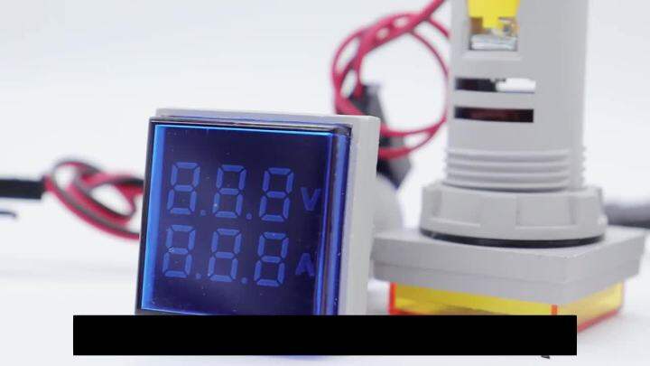 Mini 22mm V A LED Dual Display Square And Meter AC50-500V 0-100A ...