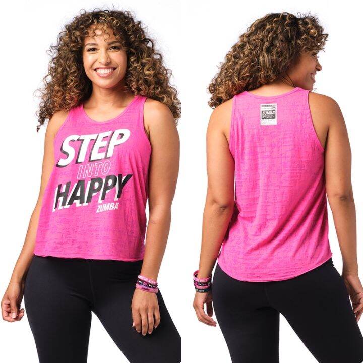 Step Into Happy Tank (เสื้อกล้ามออกกำลังกายซุมบ้า) | Lazada.co.th