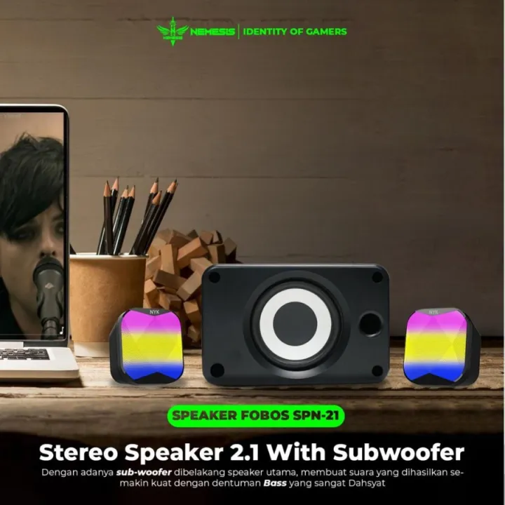 NYK Nemesis Speaker Fobos SPN-21 Subwoofer 2.1-Speaker Gaming RGB | Lazada Indonesia