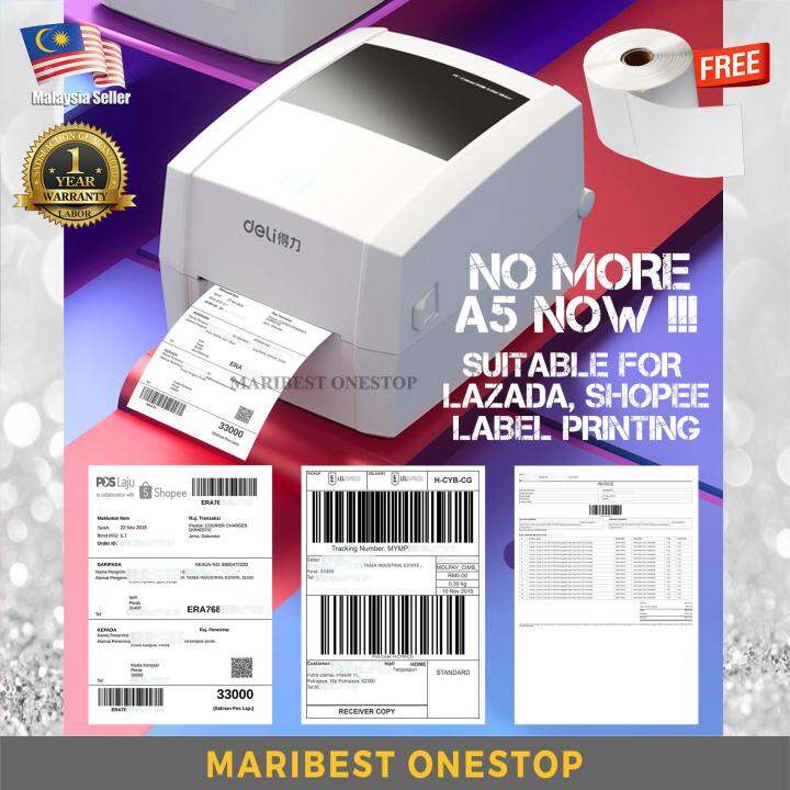 THERMAL BARCODE PRINTER 20-108MM LABEL PRINTER SHIPPING LABEL PARCEL ...