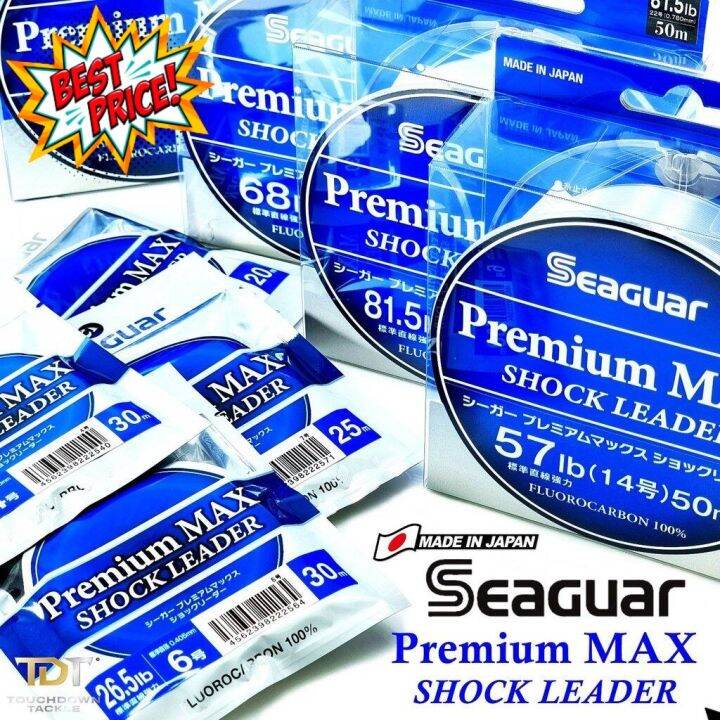 SEAGUAR PREMIUM MAX SHOCKLEADER FLUORO สายชอคแท้ 100% Made in Japan #เอ็นเบ็ด #สายพีอี #สายเอ็น ...