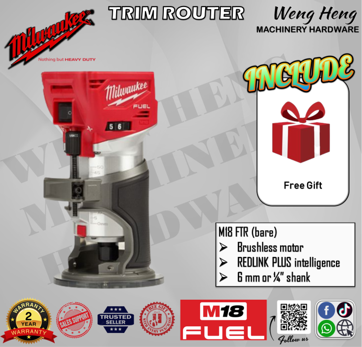 100% Genuine Milwaukee M18 FUEL Trim Router - Model M18 FTR | Lazada