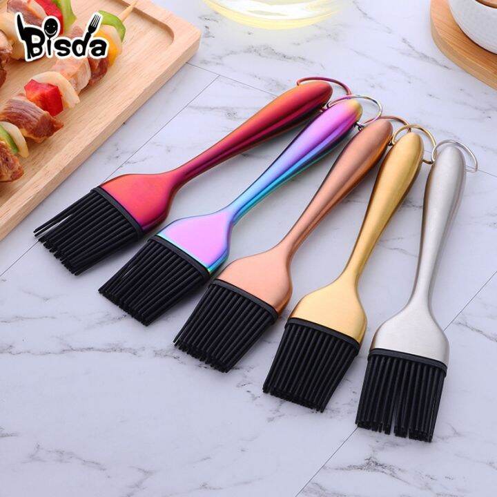 1Pc Stainless Steel Handle Silicone Oil Brush BBQ Butter Bake-Ware Bread Basting Brush Kitchen ...