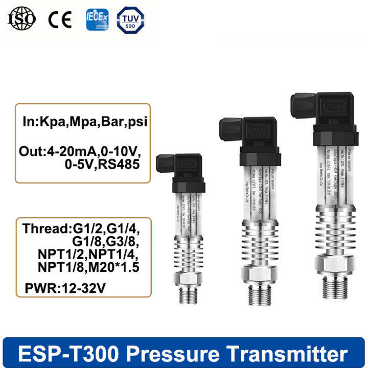 High Temperature Pressure Sensor 0-200℃ Range -1-0-1000bar 0-5V RS485 0-5V 4-20mA Out G1/4 ...