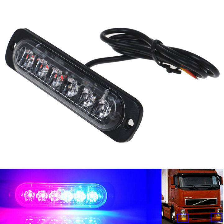 Kingbe 1X6 LED รถบรรทุกไฟแบบแท่งไฟกะพริบฉุกเฉินไฟเตือนสีแดงสีฟ้า ...