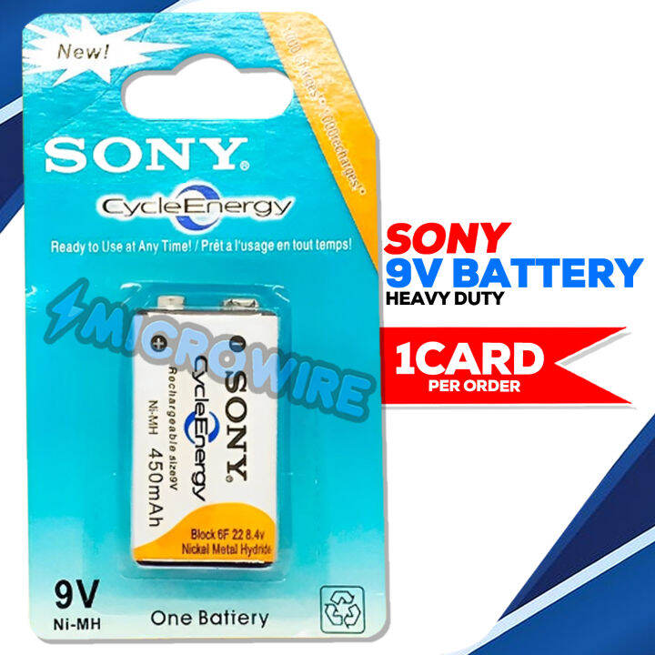Sony cycle Energy 9V rechargeable battery 450mAh | Lazada PH