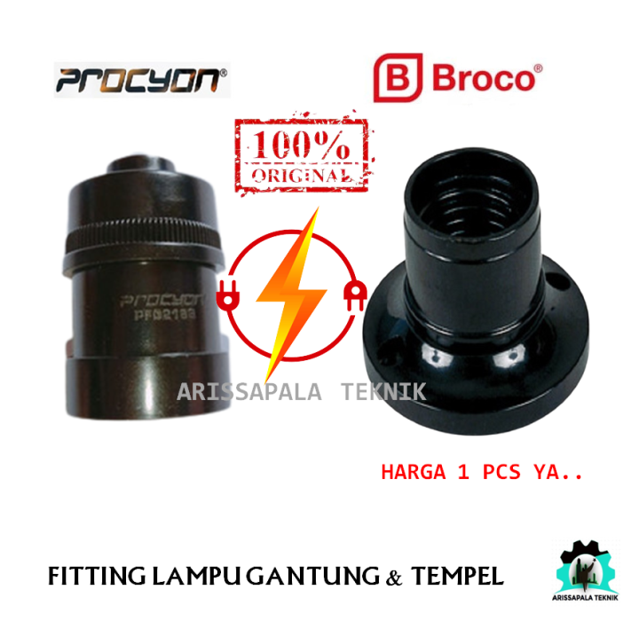 Fitting Fiting Lampu Gantung Dan Tempel Plafon Hitam Standard SNI ...