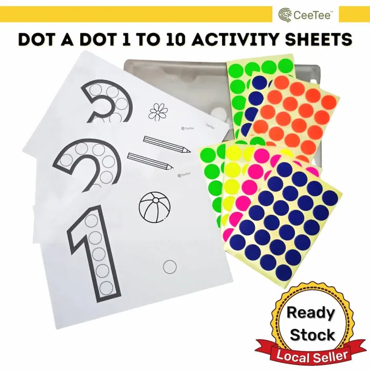 Dot A Dot Sticker Activity Sheets Montessori Early Learning Toddlers ...