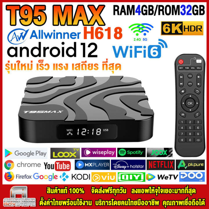 สุดยอดกล่องแอนดรอยด์ทีวีรุ่นใหม่ปี 2022 Android TV Box T95 MAX แรม4GB ...