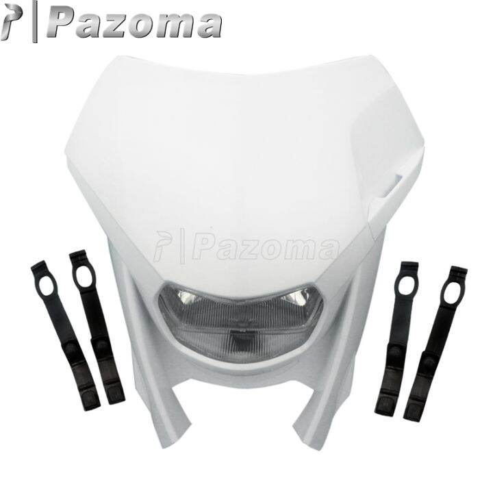 Pazoma White Dirt Bike Motorcycle Supermoto Universal Vision Headlight ...