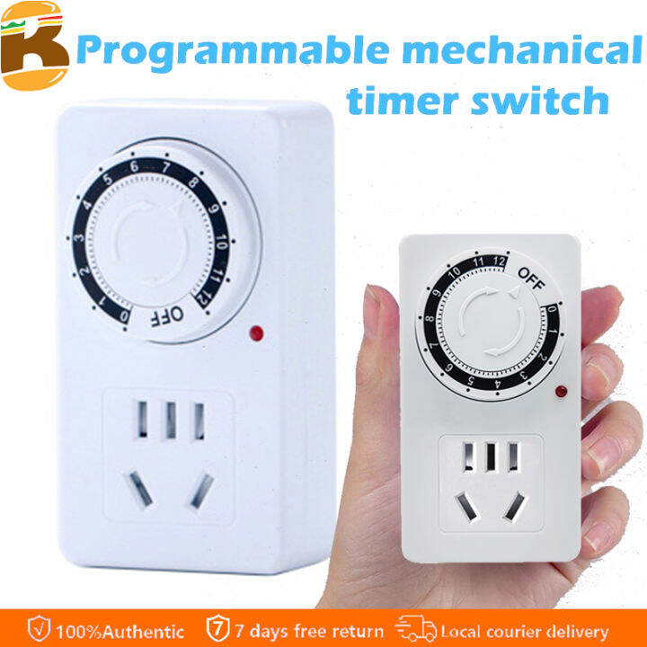 12 Hour Cyclic Timer Switch Kitchen Timer Outlet Loop Universal Timing Socket Mechanical Timer ...